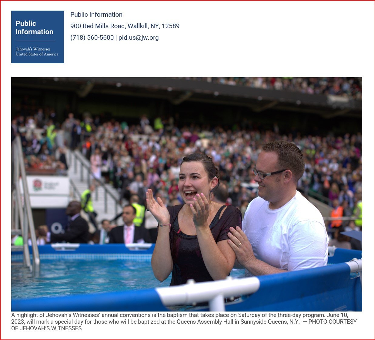 Baptism Highlights Second Day of Convention at Queens Assembly Hall ...